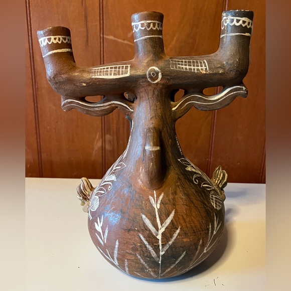 Accents | Vintage Peruvian 11 Clay Luminary Candelabra Ceremonial Peru ...
